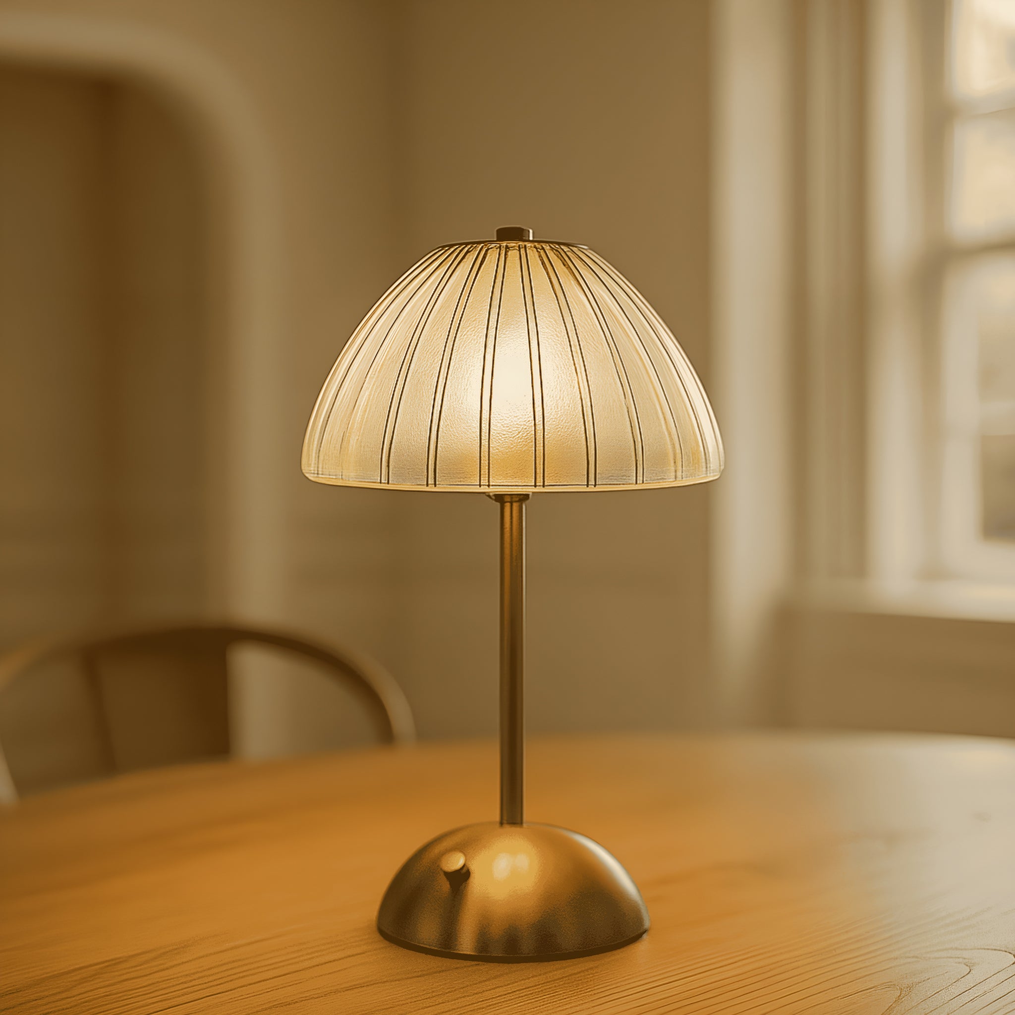 Lumivara Rechargeable Crystal LED Table Lamp with Touch Dimming Control