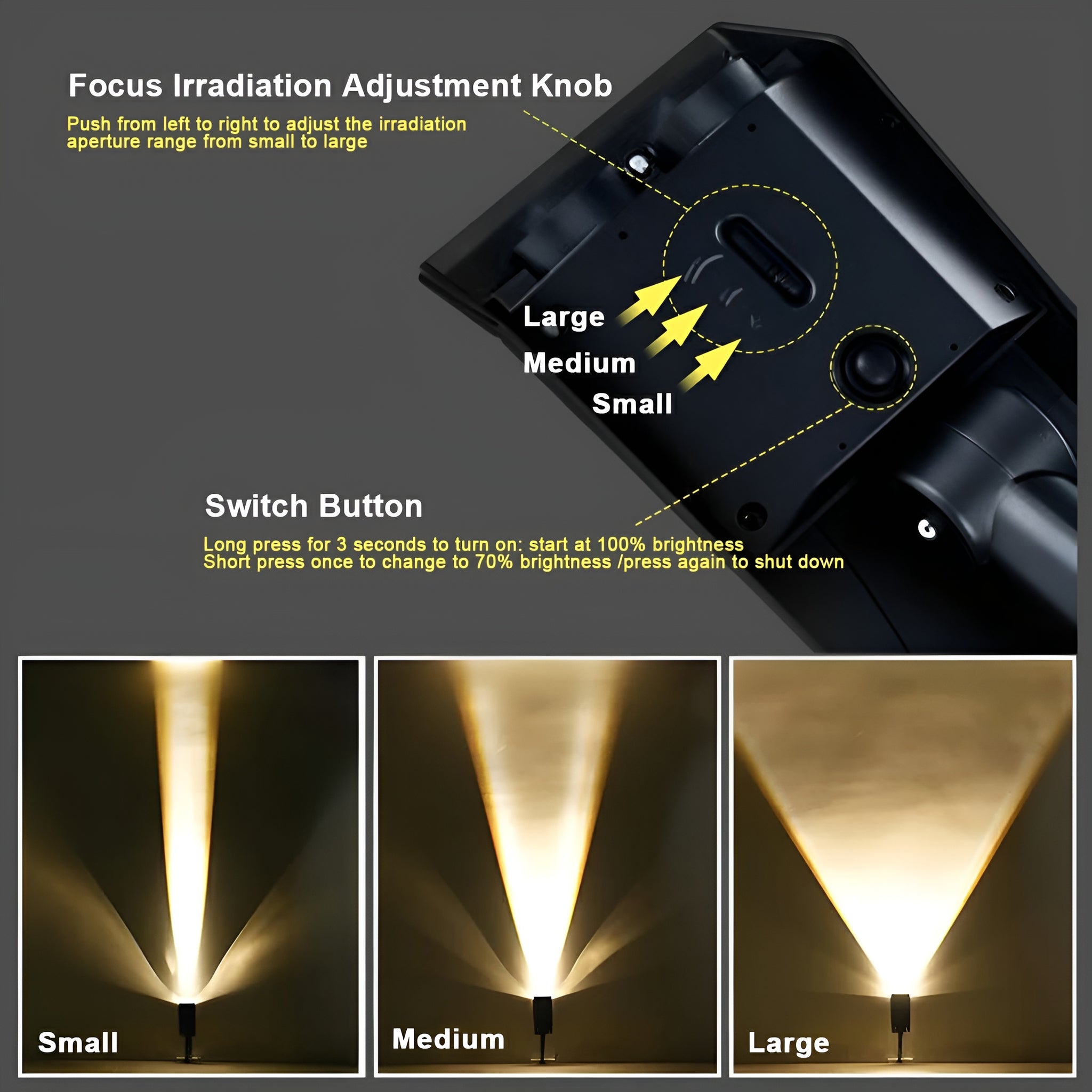 Waterproof Solar LED Zoom Spotlight for Garden and Outdoor Landscape ...